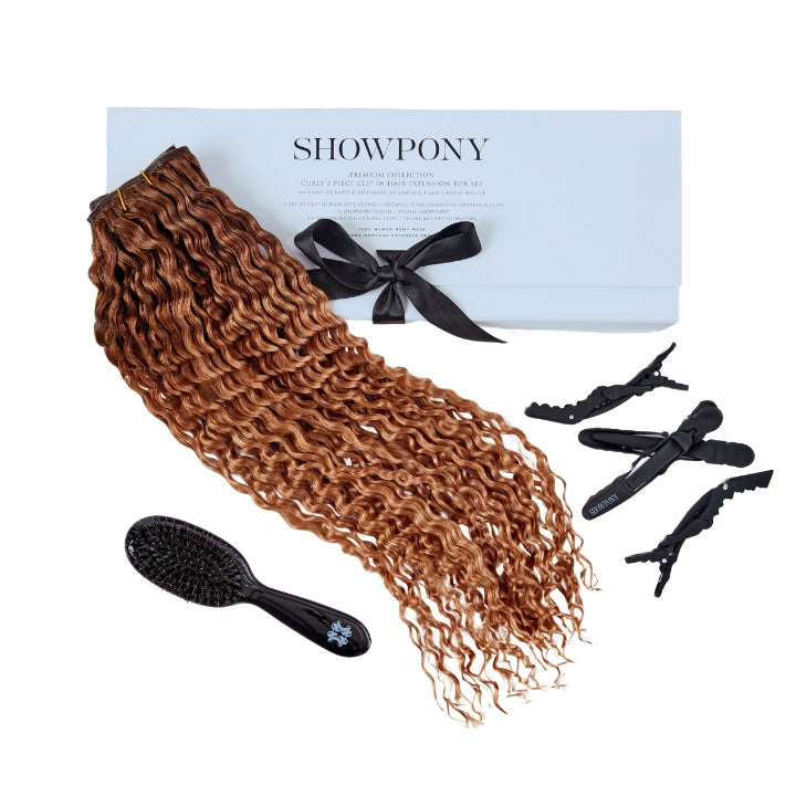 3-Piece Curly Clip In Hair Extensions Box Set – Showpony Hair Retail ...